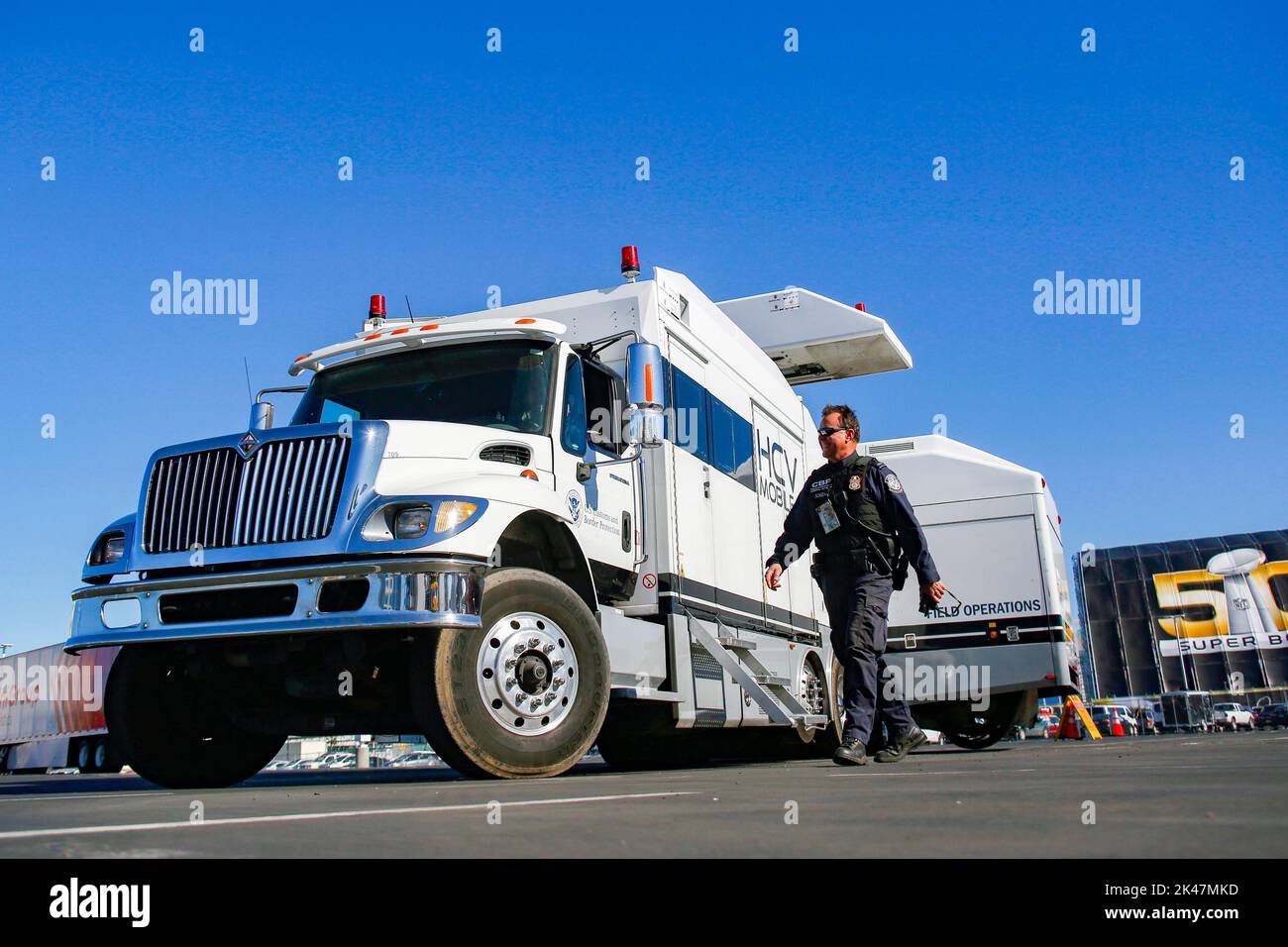 A U.S. Customs and Border Protection non-intrusive inspection vehicle ...