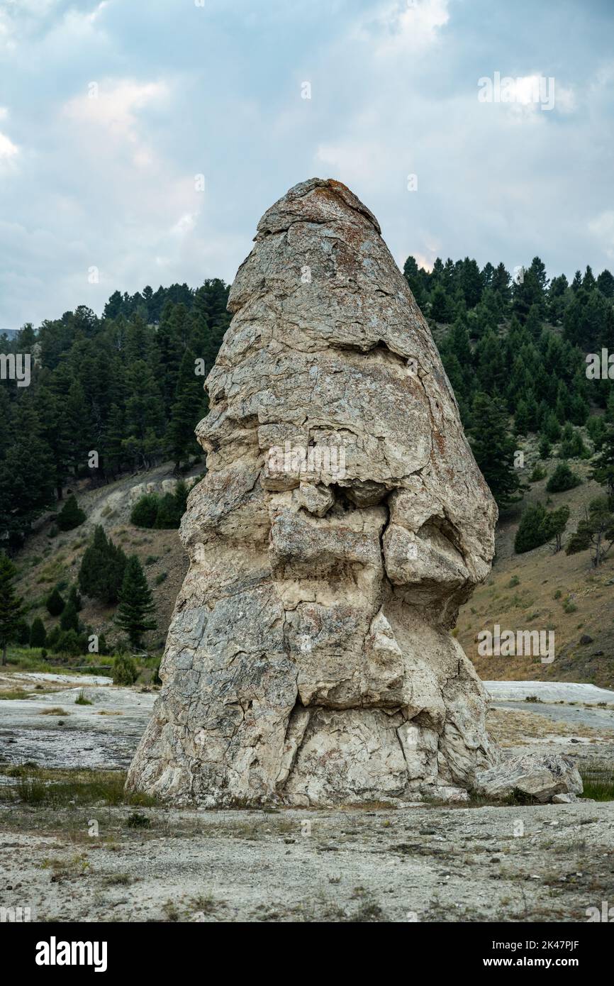 Dry Liberty Cap Geyser in the Mammoth Hot Springs area of Yellowstone ...