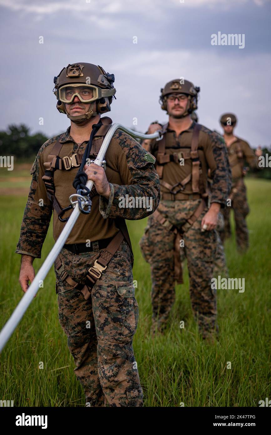U.S. Marines with III Marine Expeditionary Force (MEF) prepare to be ...