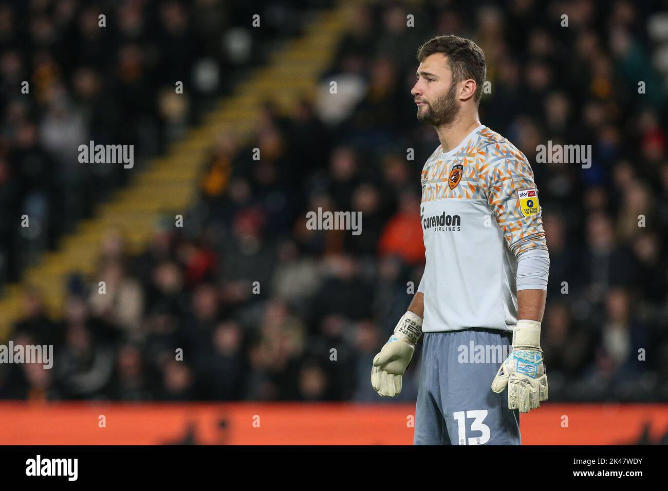 Nathan Baxter #13 of Hull City during the Sky Bet Championship match ...