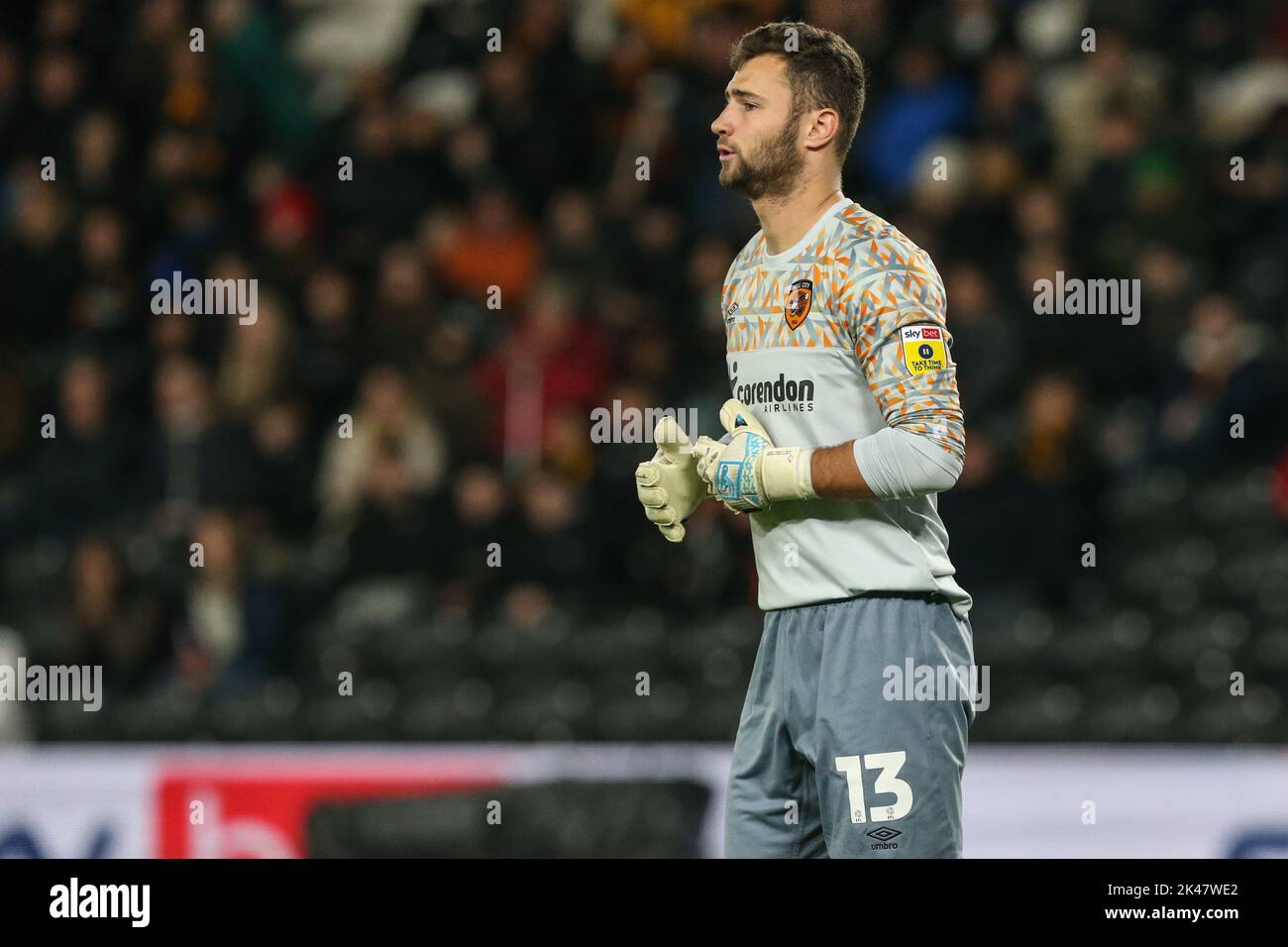 Nathan Baxter #13 of Hull City during the Sky Bet Championship match ...