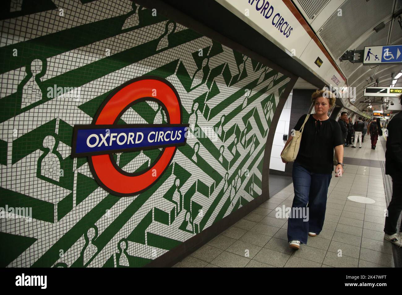 A passenger in Oxford Circus platform Stock Photo - Alamy