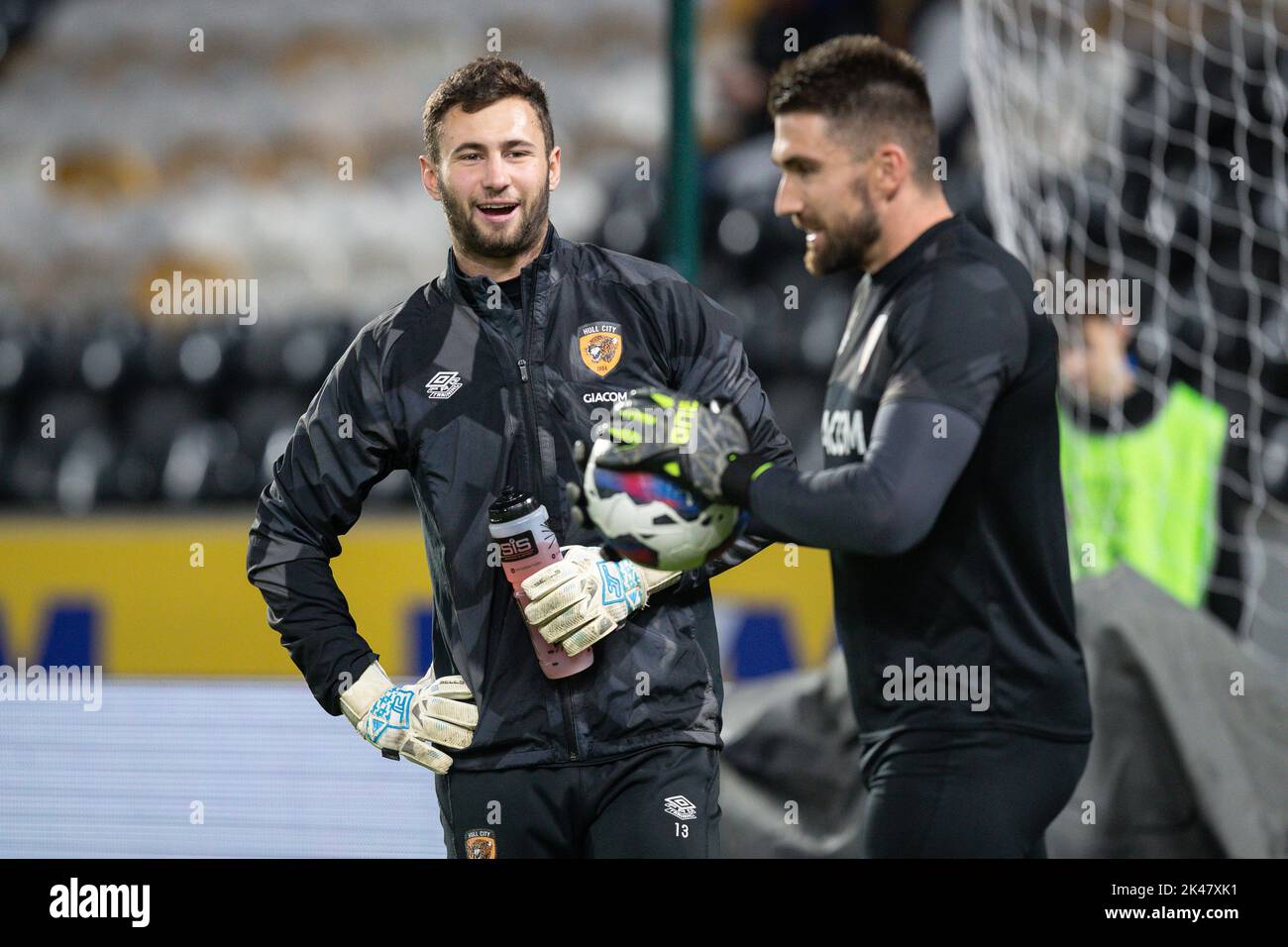 Nathan Baxter #13 of Hull City during the pre match warm up ahead of ...