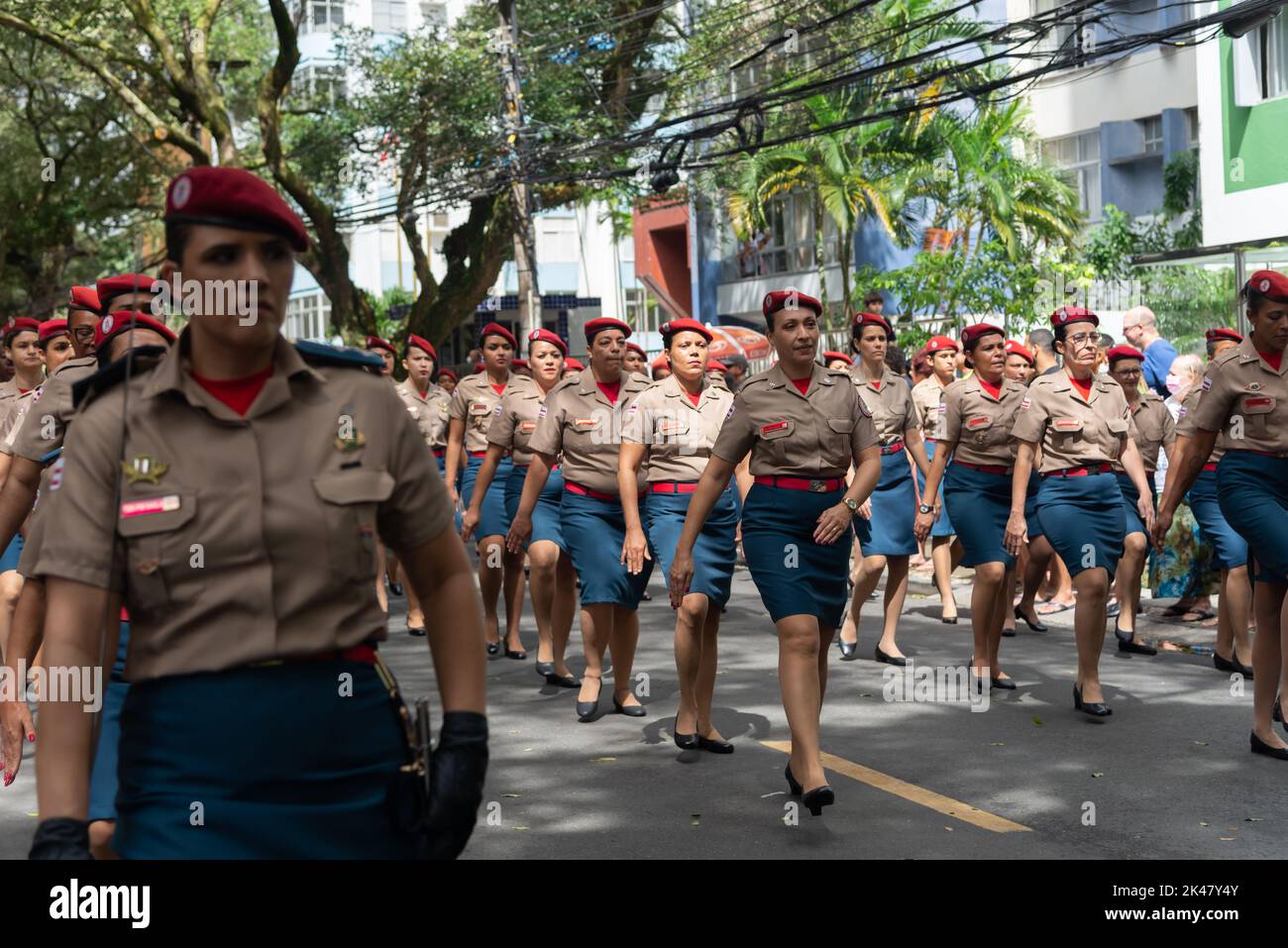 Salvador, Bahia, Brazil - September 07, 2022: Female soldiers of the ...