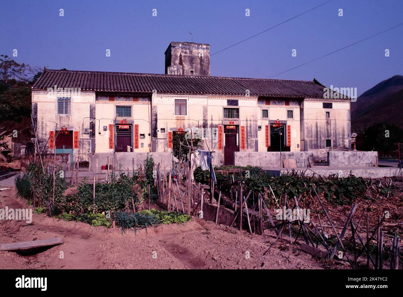 Afternoon view of traditional buildings at Heung Yuen Wai, Ta Kwu Ling ...