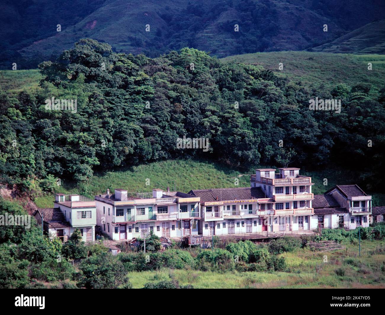 Horizontal colour view of Kau Tam Tso Village, near Wu Kau Tang ...