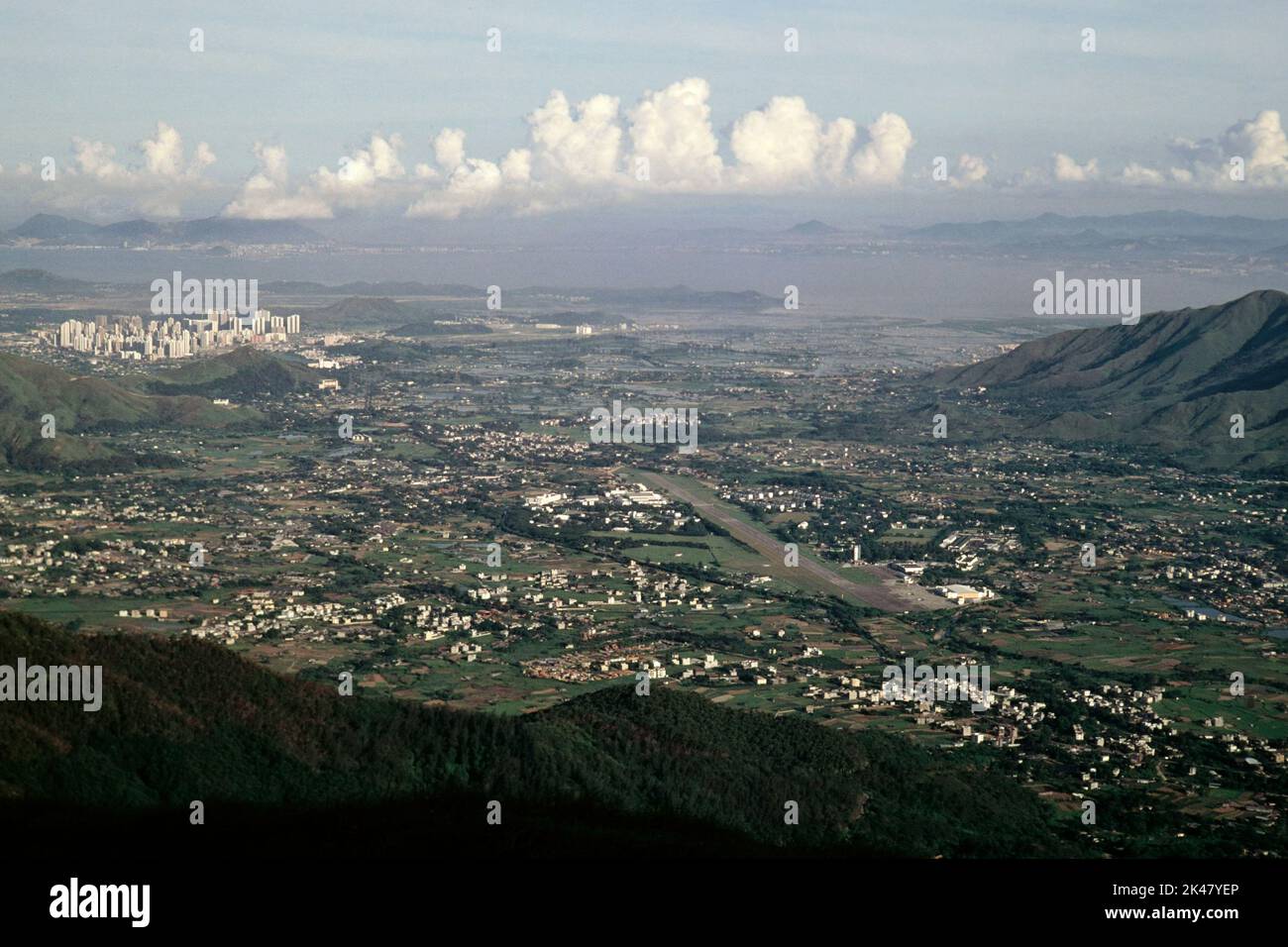Morning view of Shek Kong Airfield, Kam Tin and Yuen Long (upper left ...