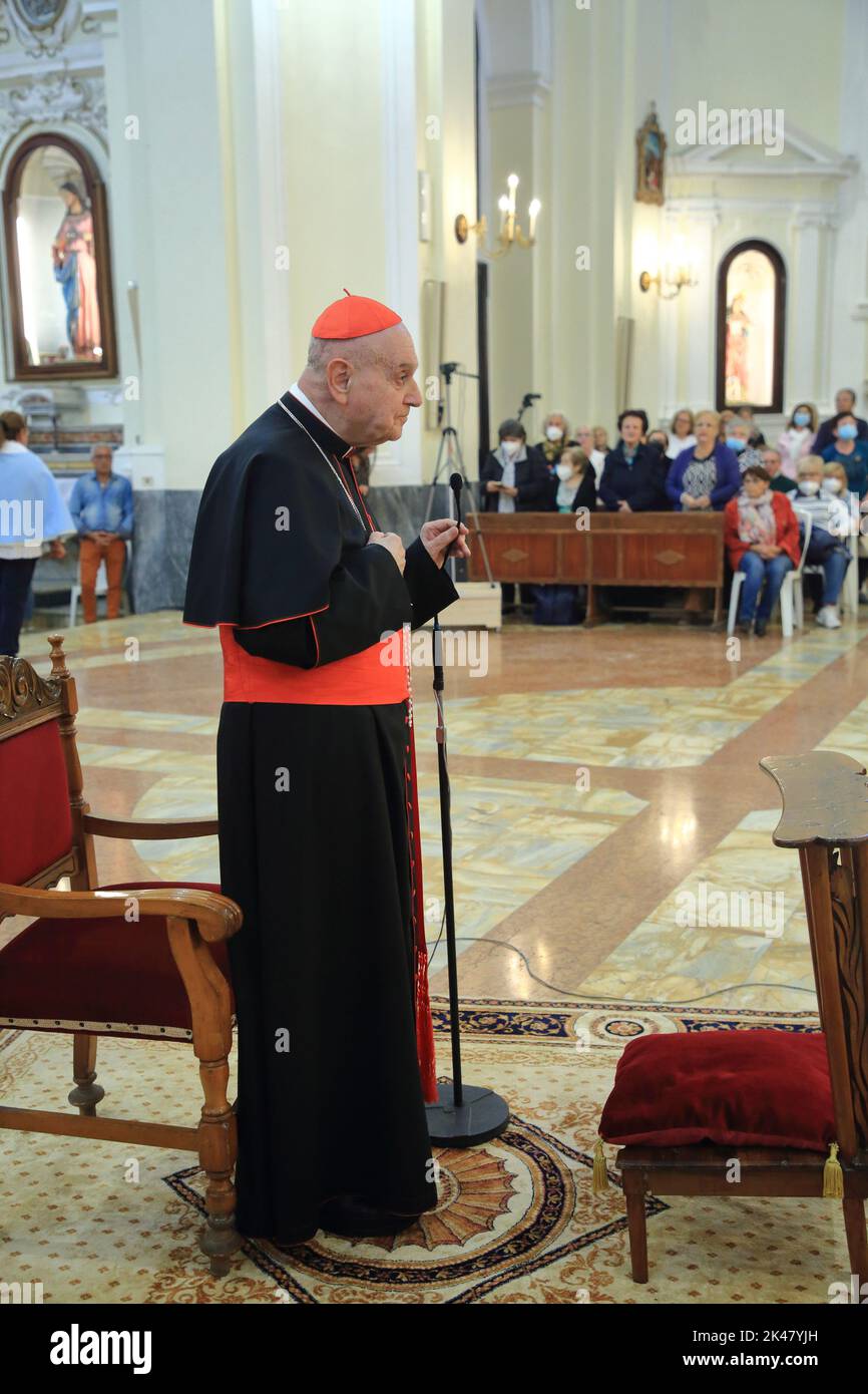 Pagani, Italy. 30th Sep, 2022. Italian Cardinal Angelo Comastri, vicar ...