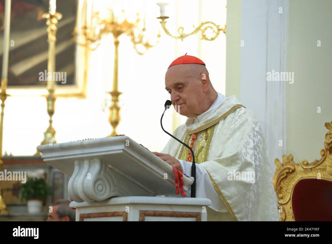 Pagani, Italy. 30th Sep, 2022. Italian Cardinal Angelo Comastri, vicar ...