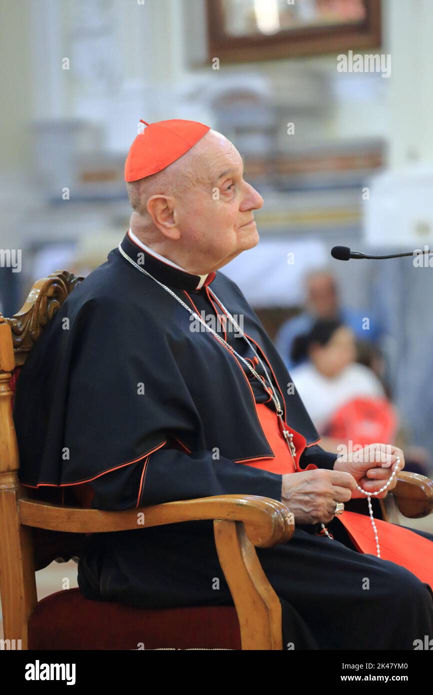 Pagani, Italy. 30th Sep, 2022. Italian Cardinal Angelo Comastri, vicar ...
