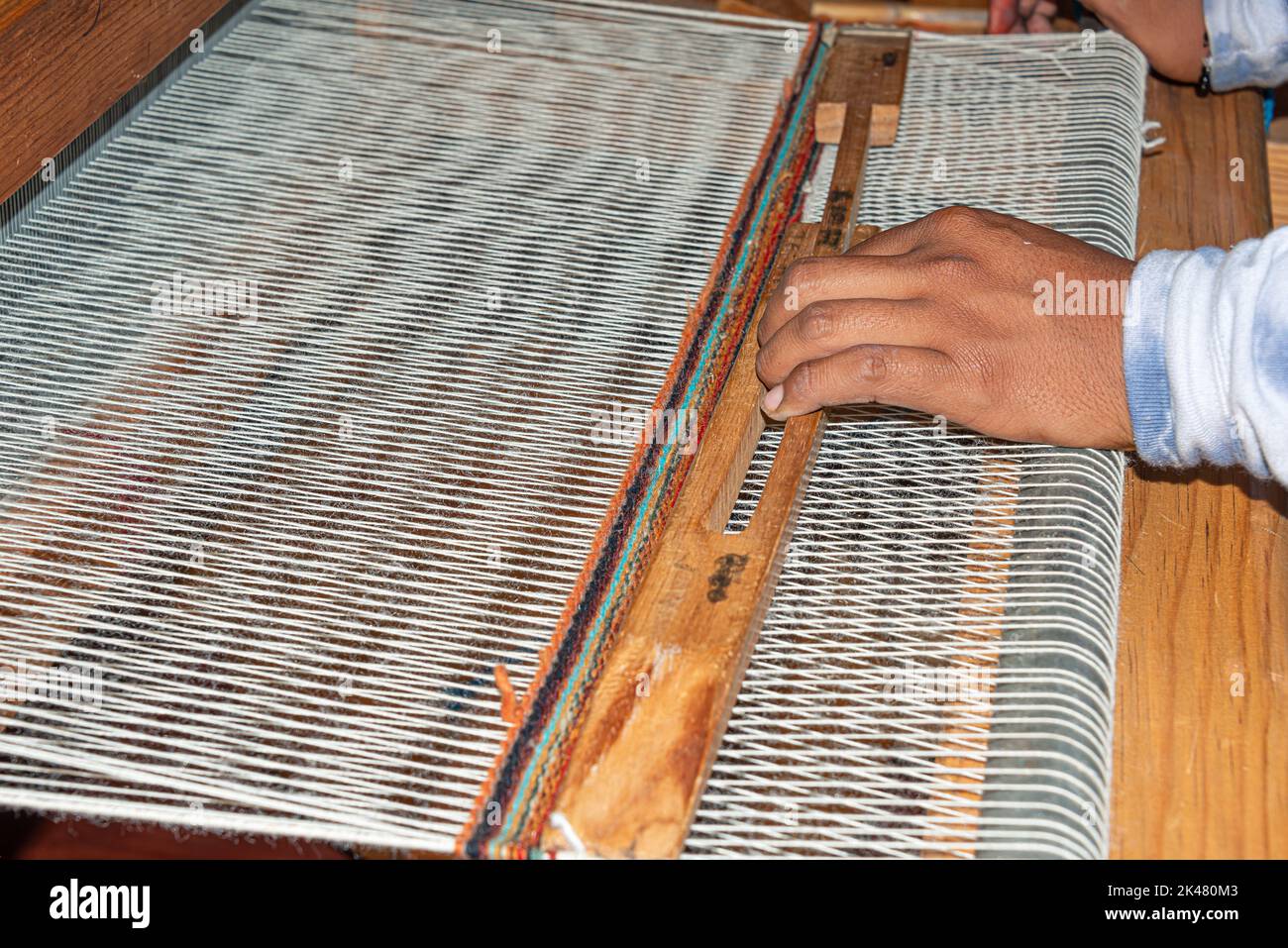 Traditional loom to make textiles from Oaxaca, Mexico Stock Photo - Alamy