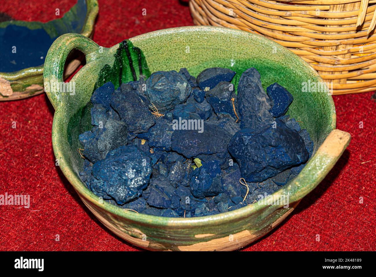 Traditional indigo for coloring textiles with blue, Oaxaca, Mexico ...