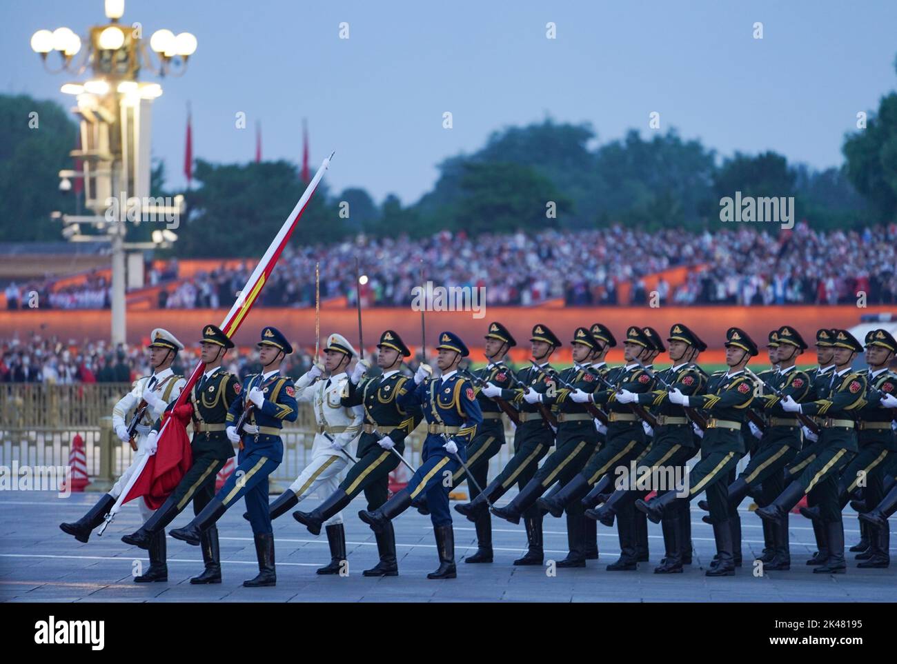 Beijing, China. 1st Oct, 2022. A flag-raising ceremony to celebrate the ...