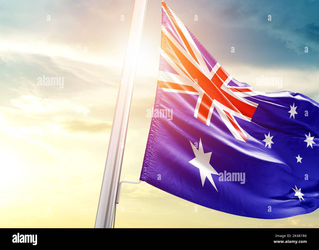 National flag of australia waving hi-res stock photography and images ...