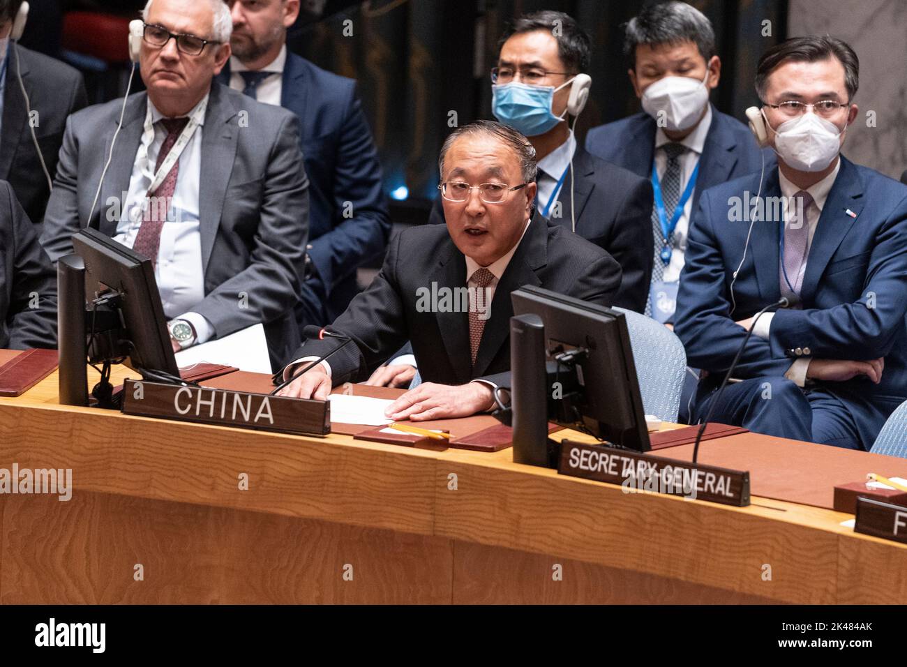 New York, NY - September 30, 2022: Chinese Ambassador Zhang Jun speaks ...