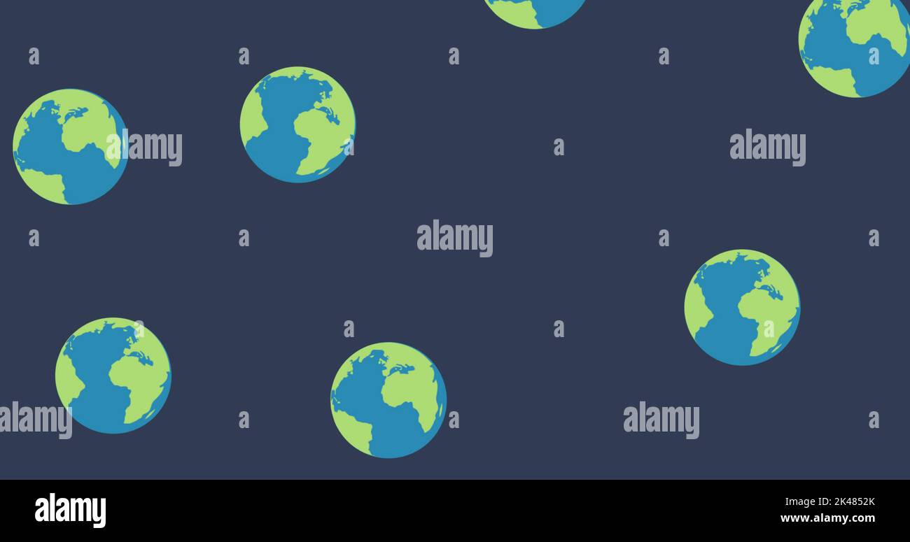 Image of globes spread on navy background with copy space. Globe, earth ...