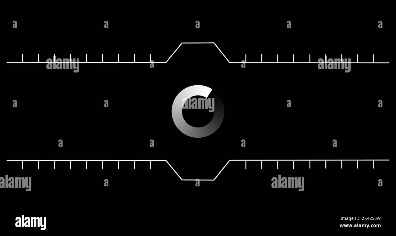 Image of data loading ring on black background. communication technology, data sharing and ...