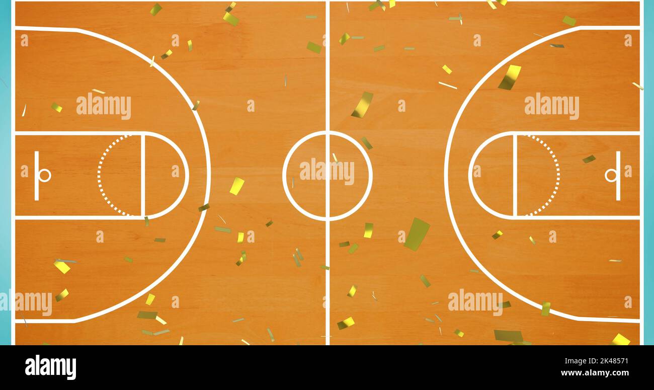 Basketball court with confetti hi-res stock photography and images - Alamy