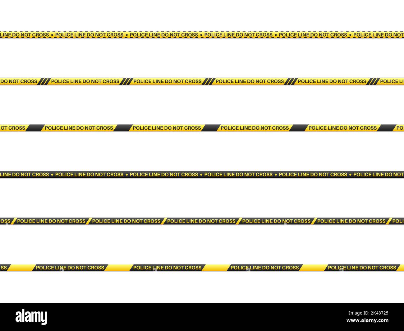 Police line tape set on a white background. Vector illustration Stock ...