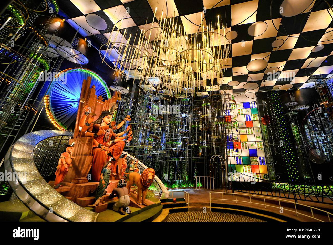 Pandal (Temporary place for Worship) decorated with creative concepts ...