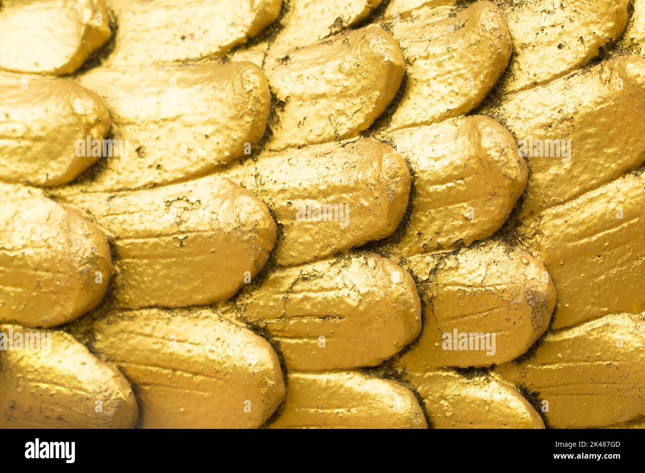 Abstract golden scales close up texture Stock Photo - Alamy