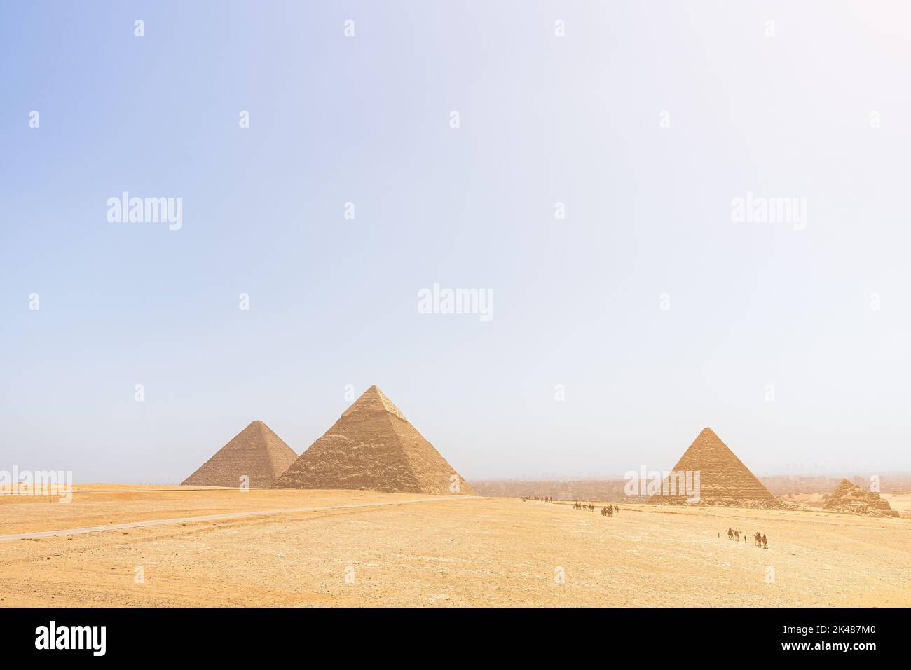 Landscape of the pyramids of Giza in Egypt Stock Photo - Alamy
