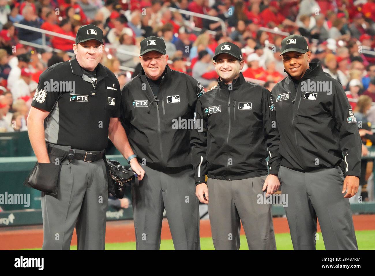 St. Louis, United States. 30th June, 2022. Umpire crew (L to R) Chris ...