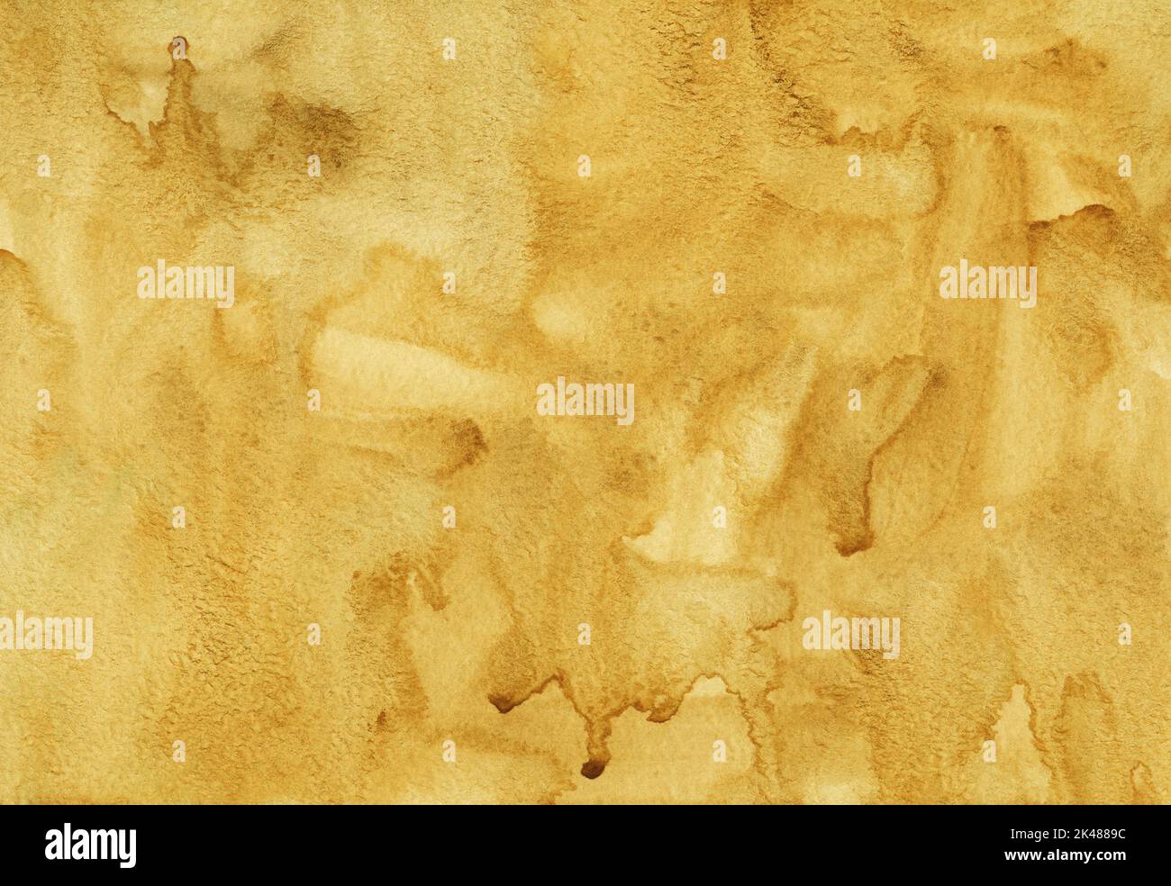Watercolor brown yellow background texture. Aquarelle abstract old ...