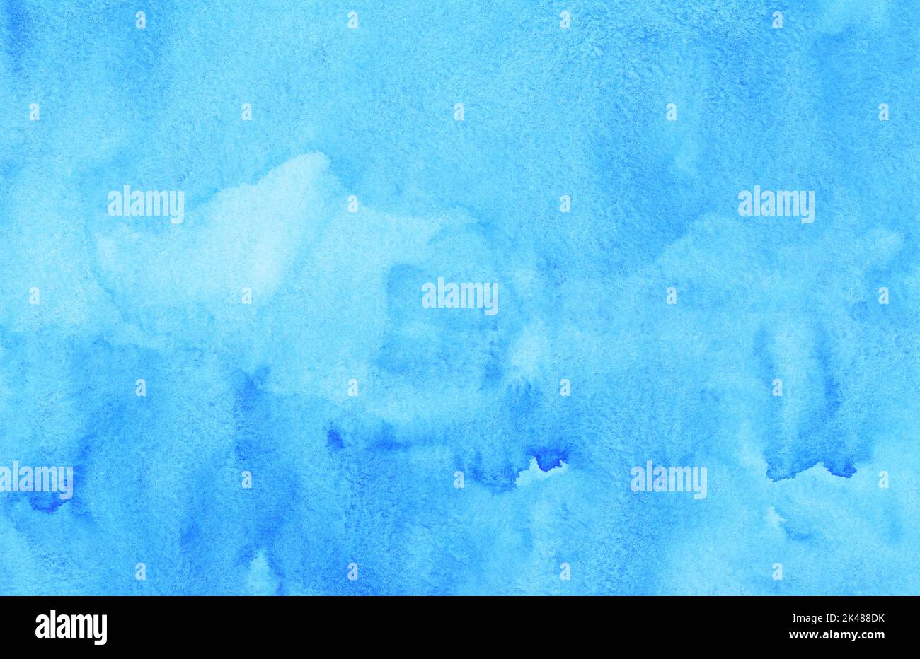 Watercolor watery light blue background painting. Hand painted ...