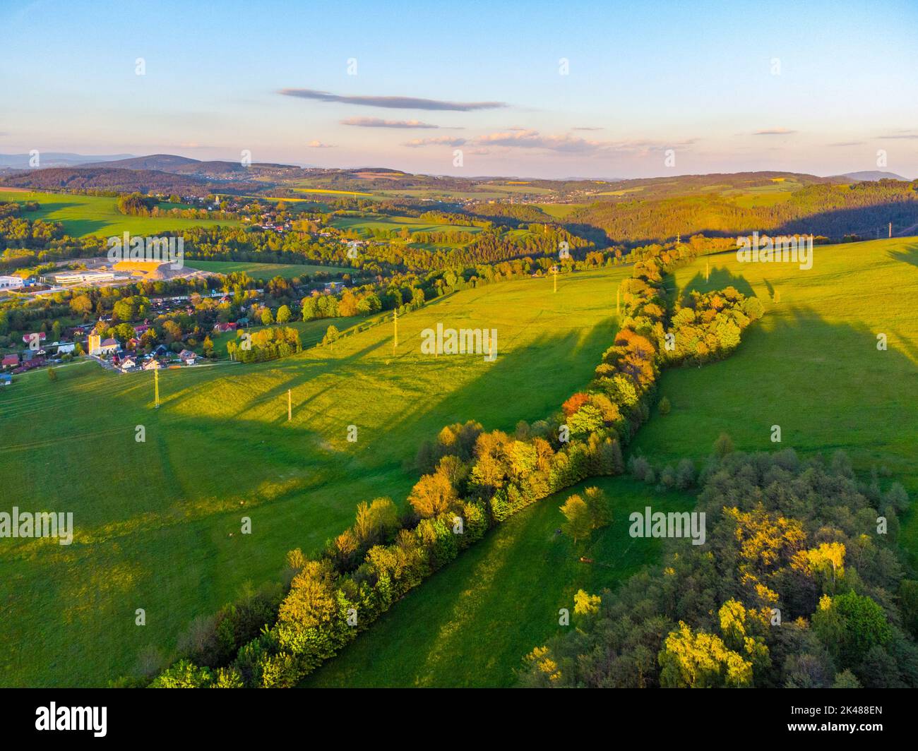 Green rural landscape from above Stock Photo - Alamy
