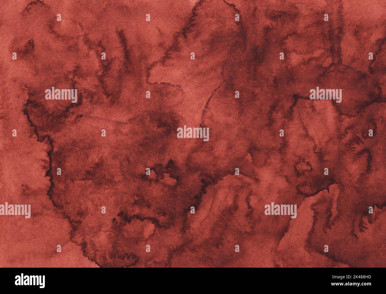 Watercolor red texture background hand painted. Liquid maroon color ...