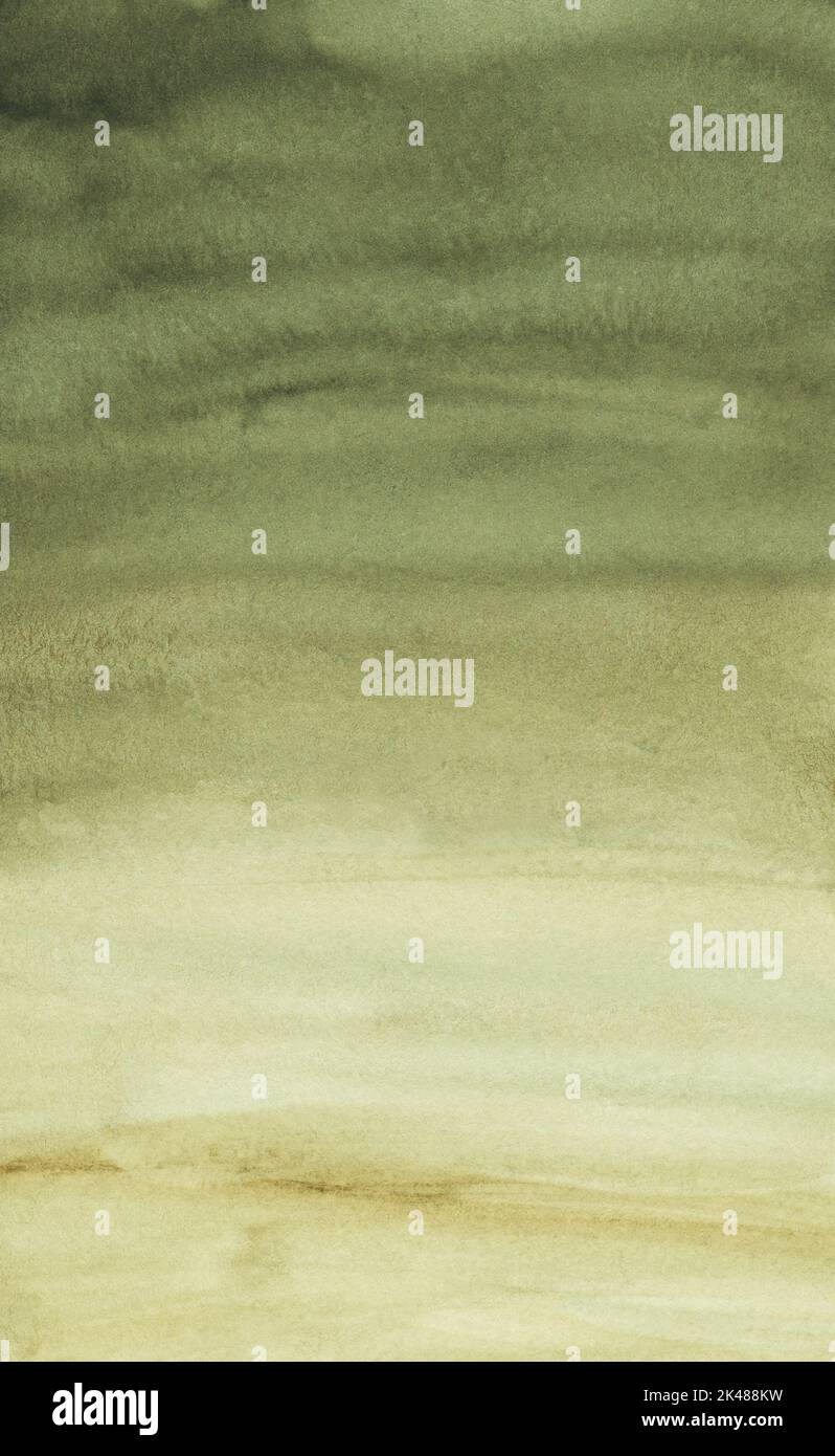 Watercolor khaki green color background texture. Aquarelle abstract ...