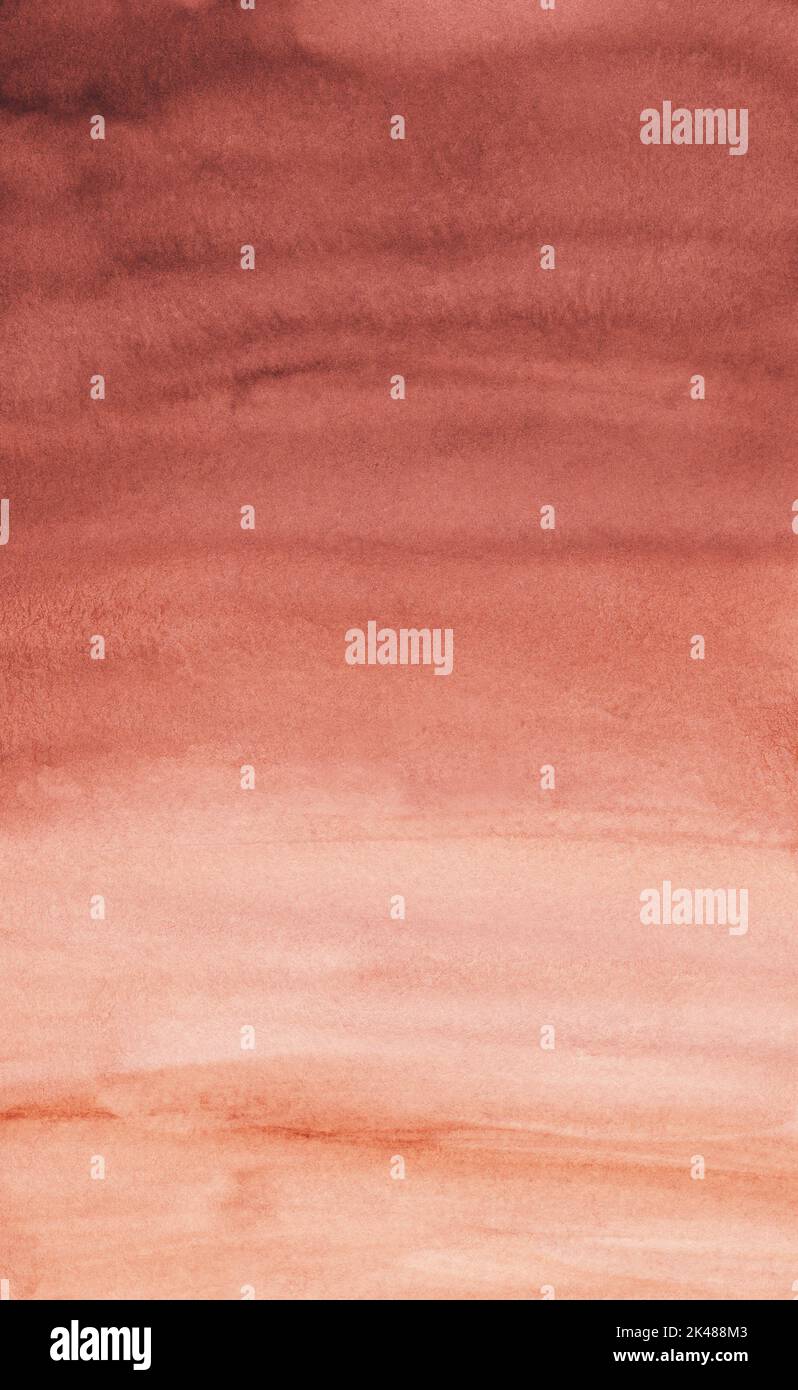 Watercolor dark coral gradient background texture. Watercolour red ...