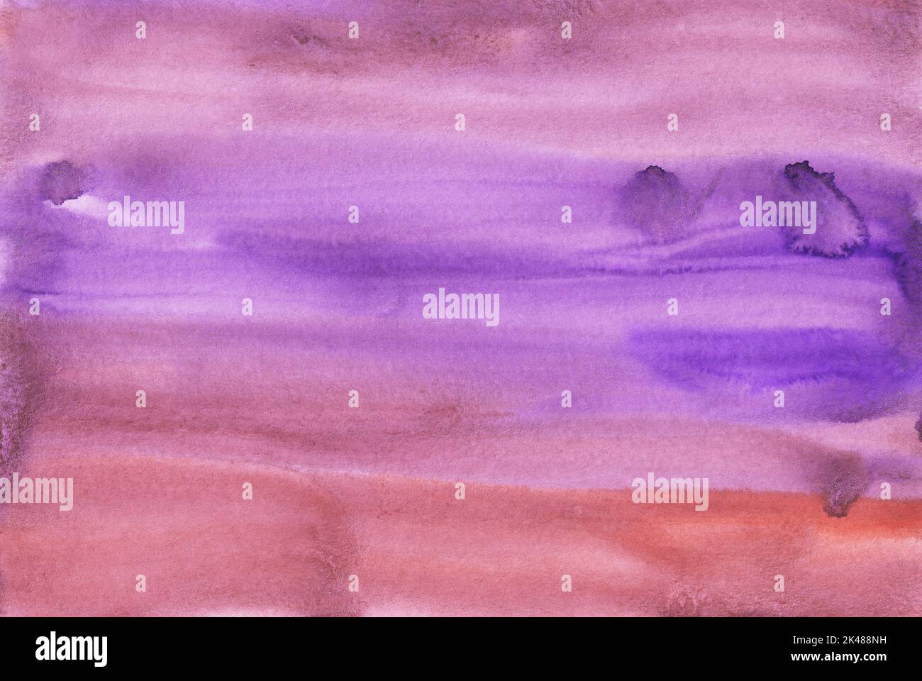 Watercolor purple and coral background texture. Abstract watery dark ...