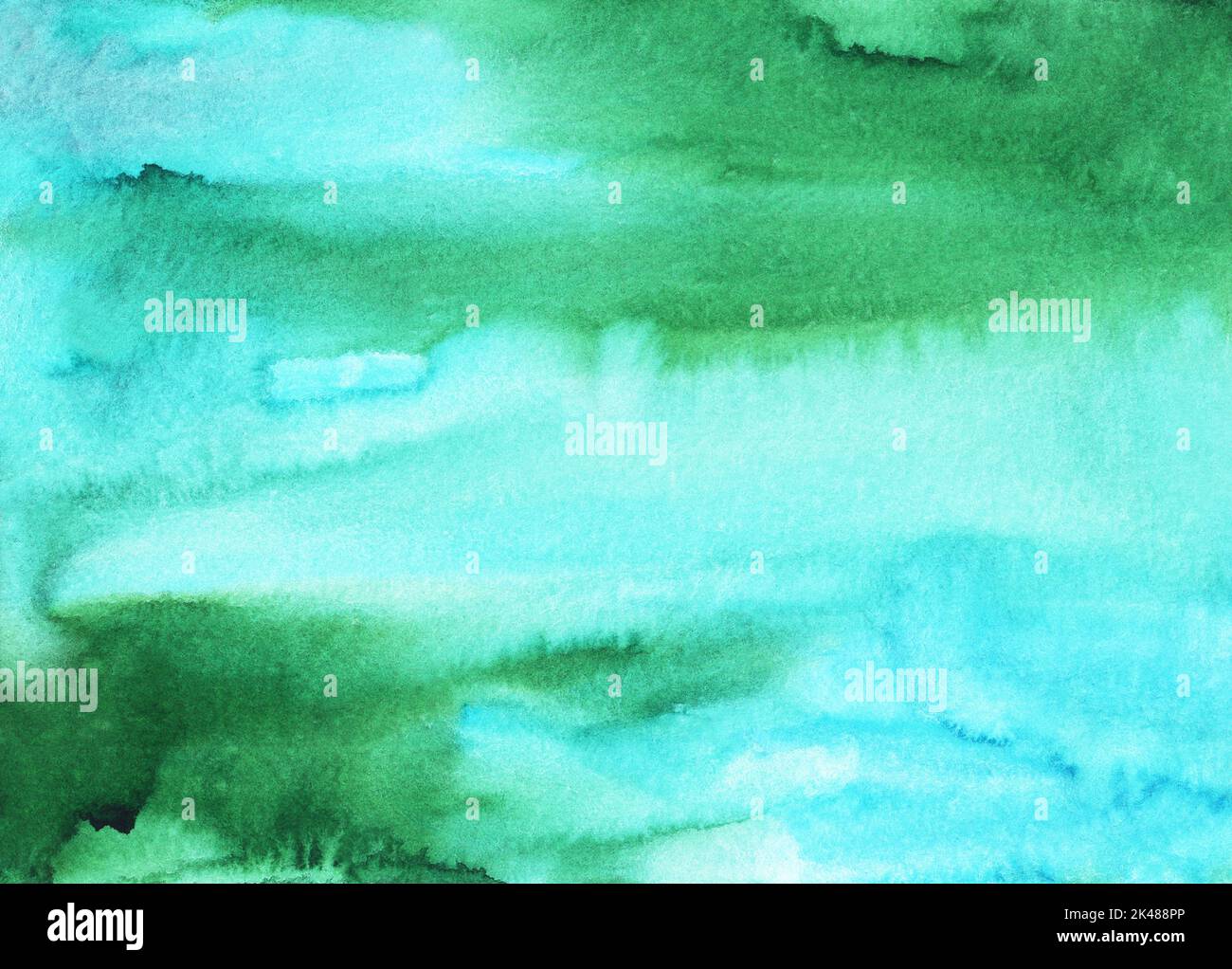 Watercolor light blue and green stains background texture. Multicolored ...