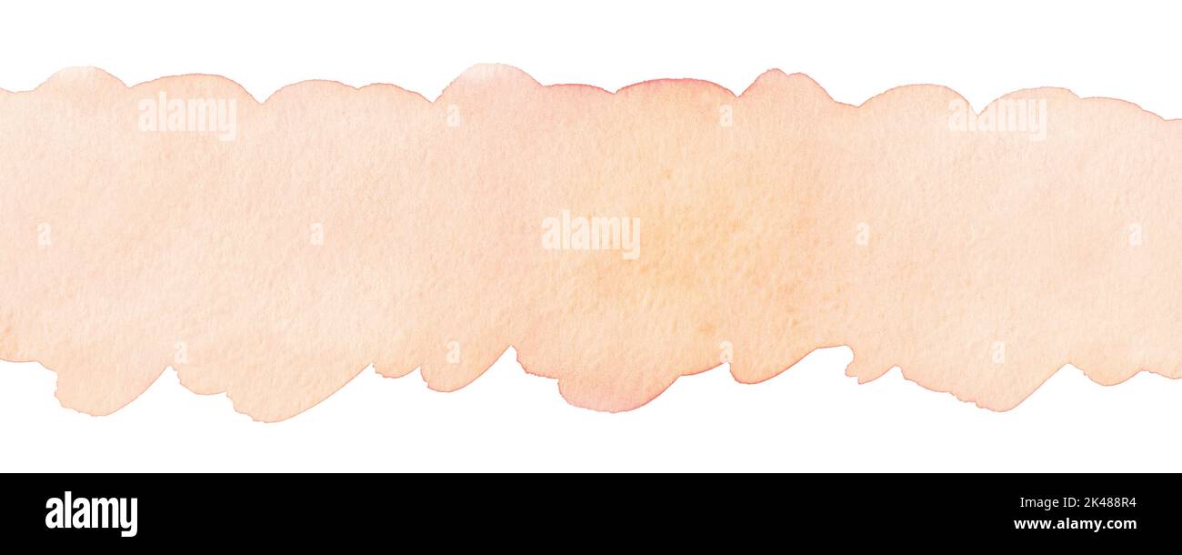 Watercolor peach color background isolated with space for text ...