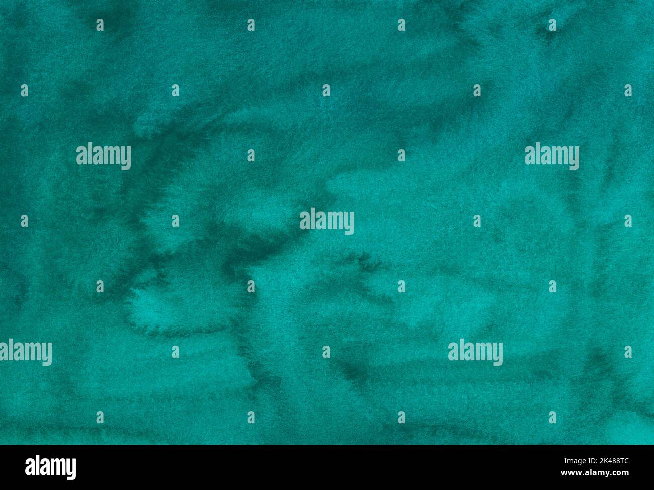 Watercolor deep sea blue green background texture. Aquarelle abstract emerald stains on paper ...