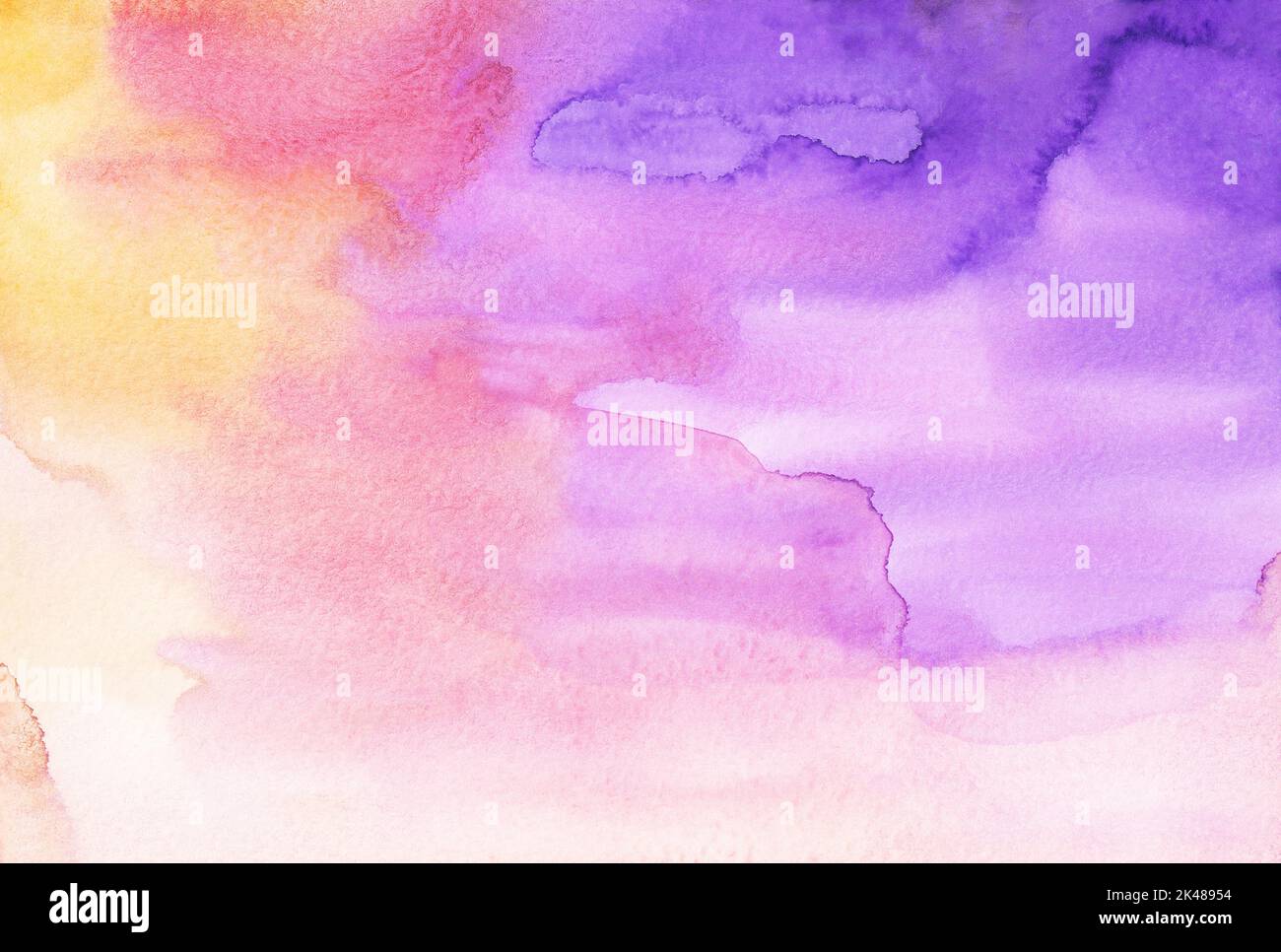 Watercolor light pink, yellow, purple background painting. Colorful ...