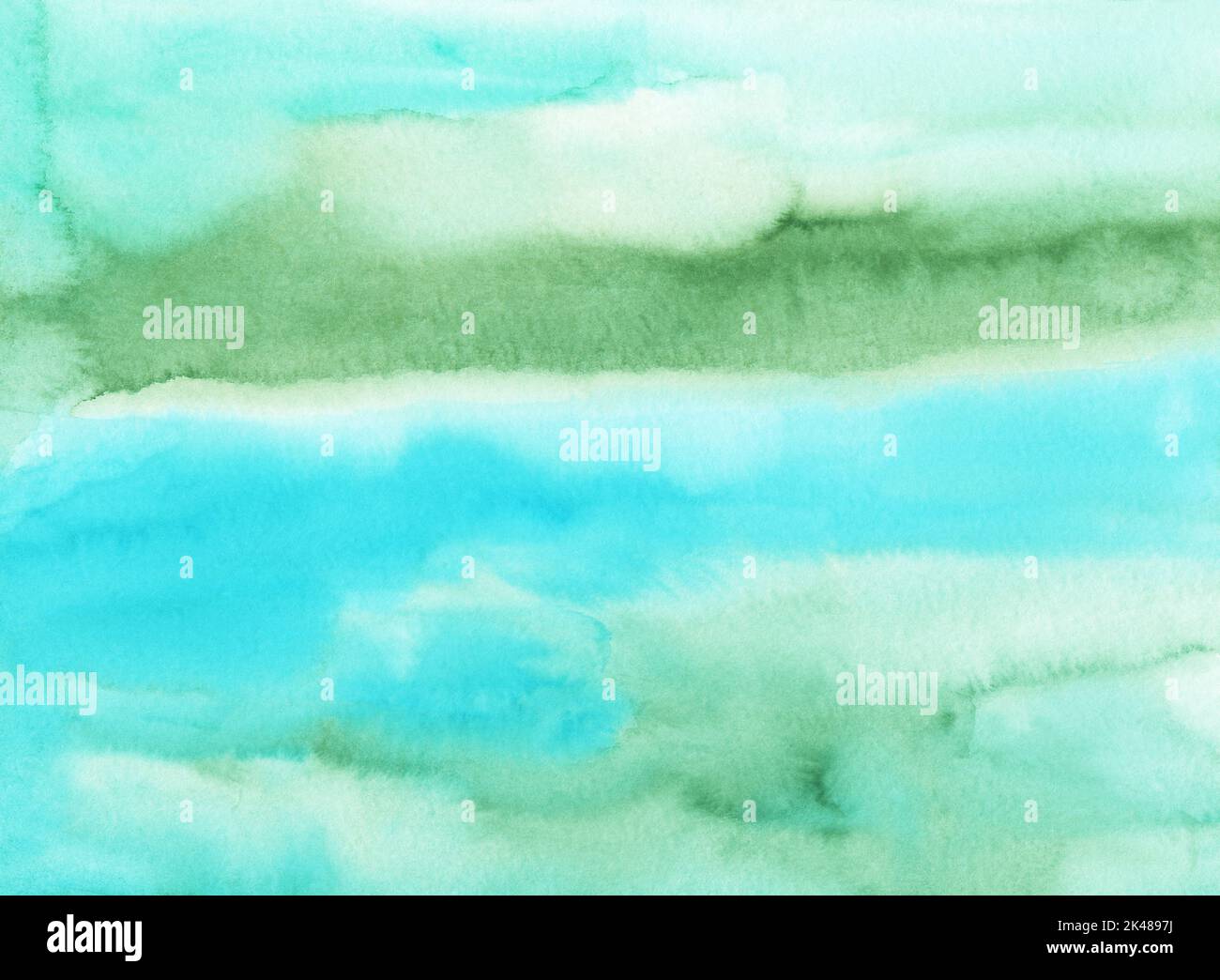 Watercolor light blue and green background texture. Multicolored soft ...