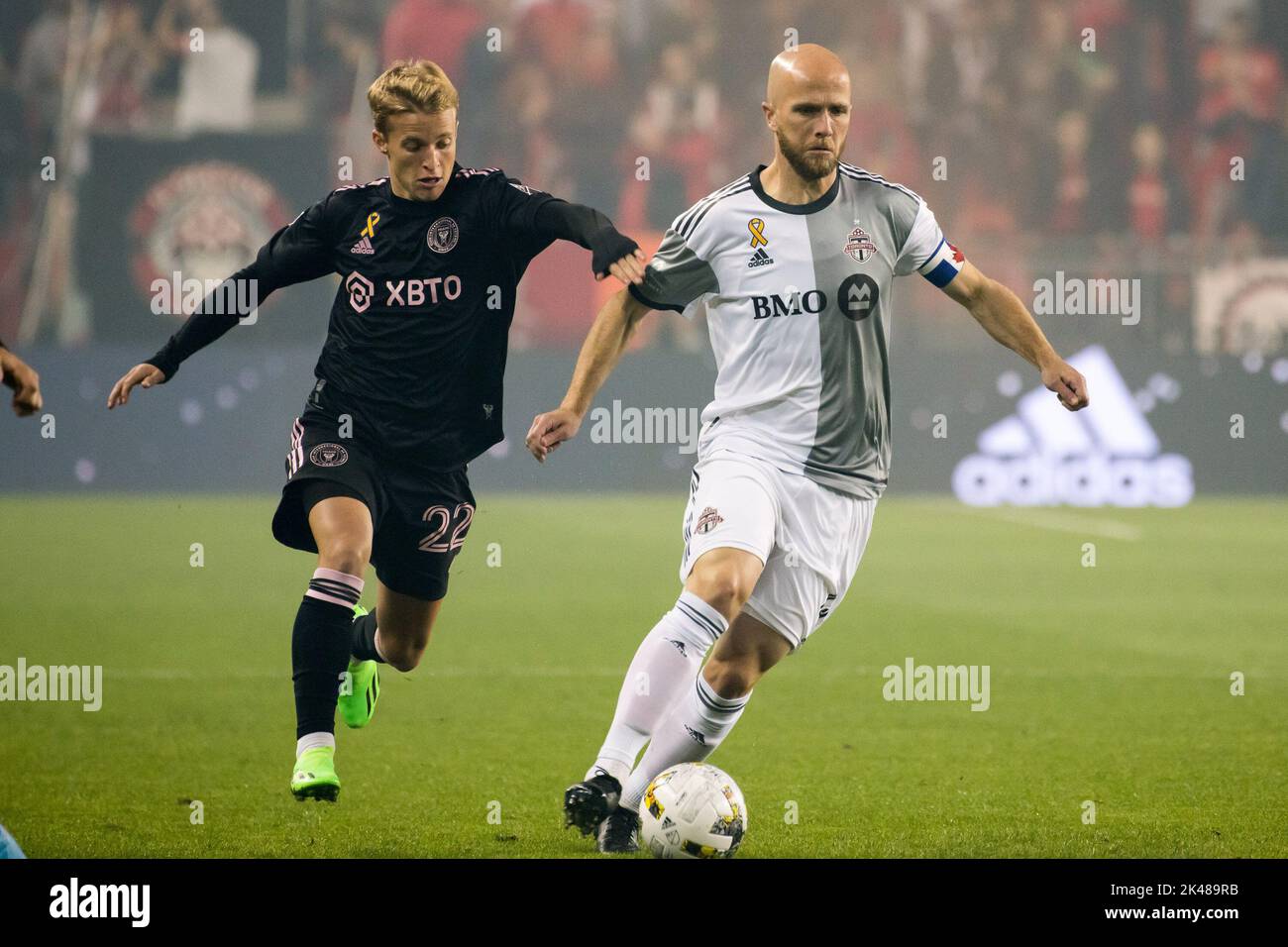 Toronto, Canada. 30th Sep, 2022. Bryce Duke #22 (L) of Inter Miami and ...
