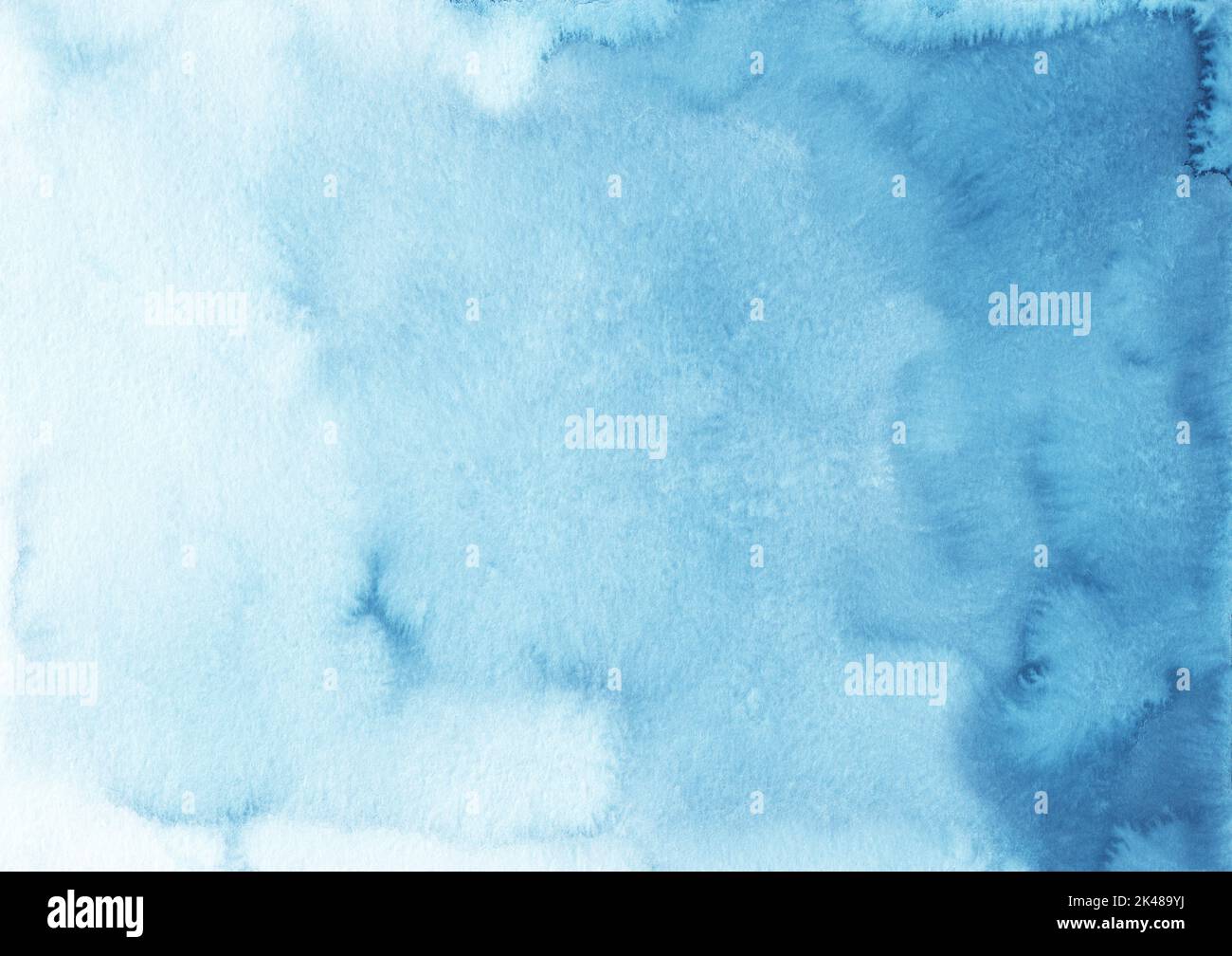 Watercolor sky blue gradient background texture, hand painted ...