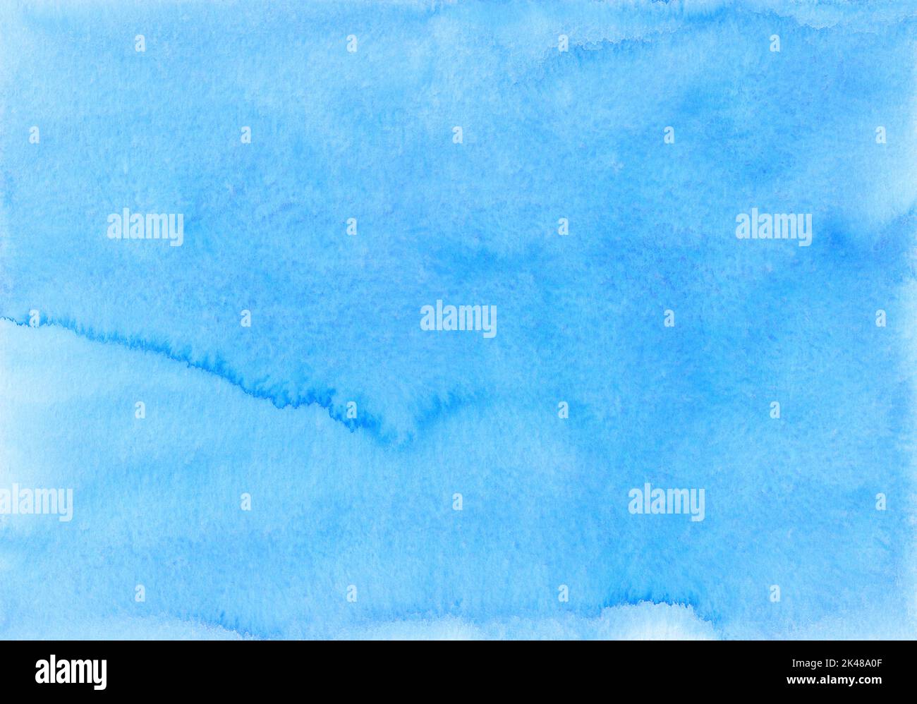 Watercolor sky blue background texture. Calm blue stains on paper, hand ...