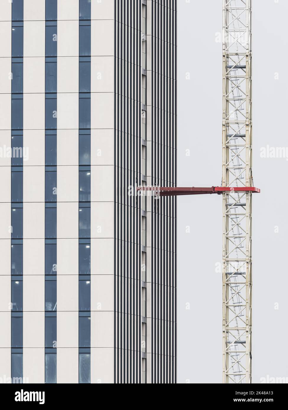 Stairs connected to skyscrape building Stock Photo - Alamy
