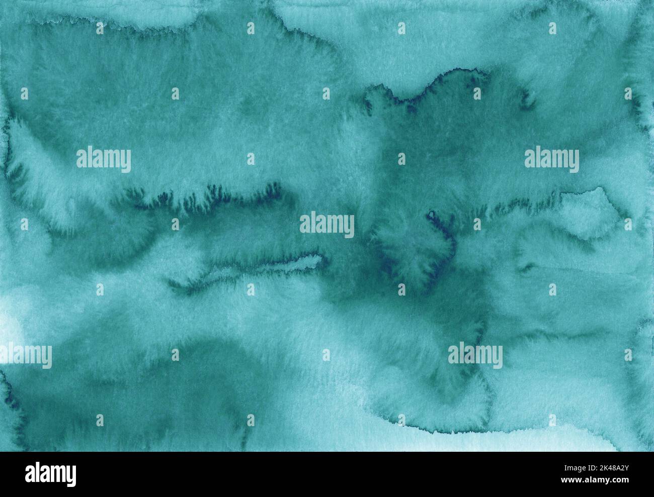 Abstract dark sea green watercolor background texture, hand painted ...