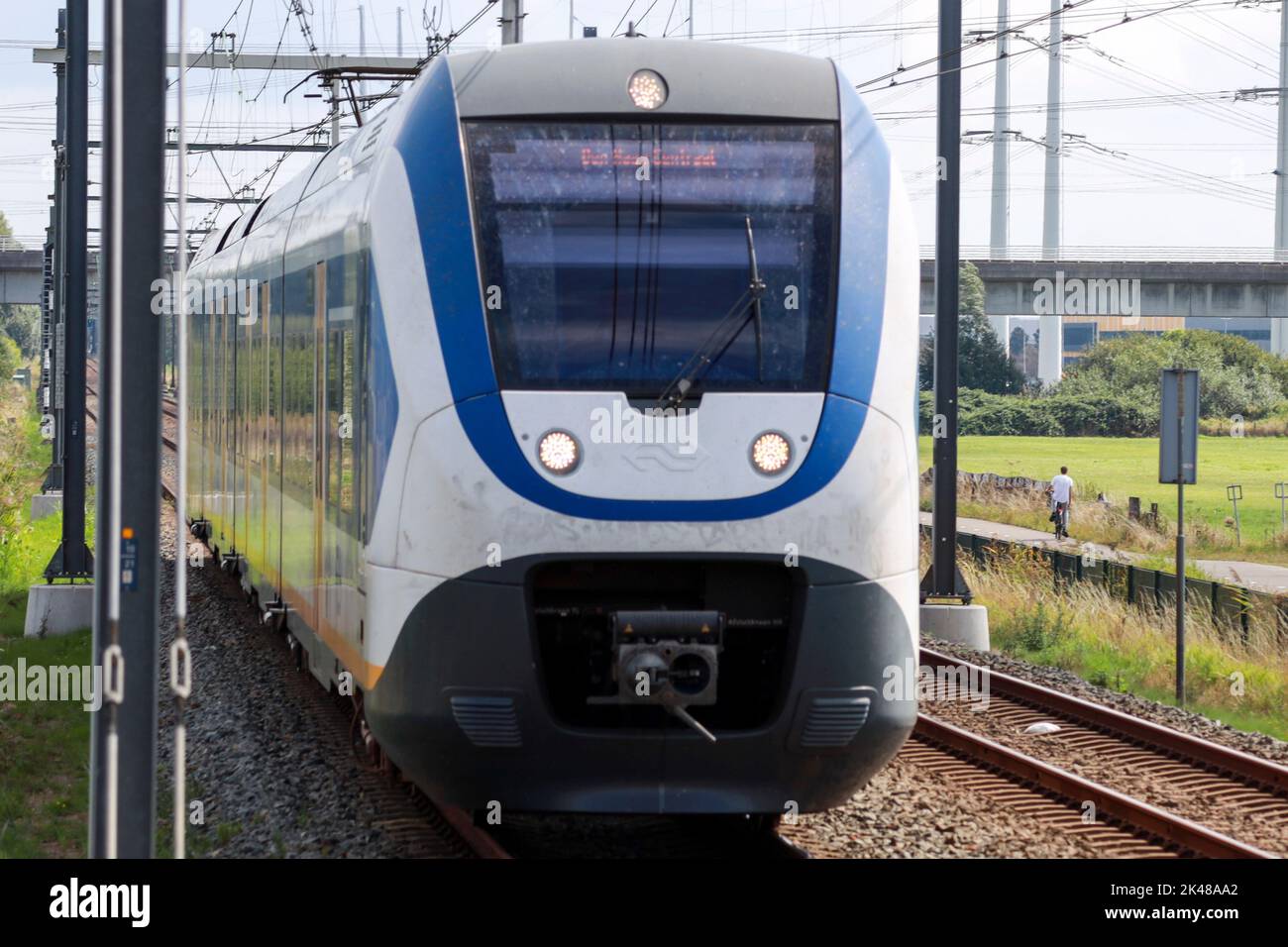 SLT sprinter local commuter train at station Lansingerland-Zoetermeer ...