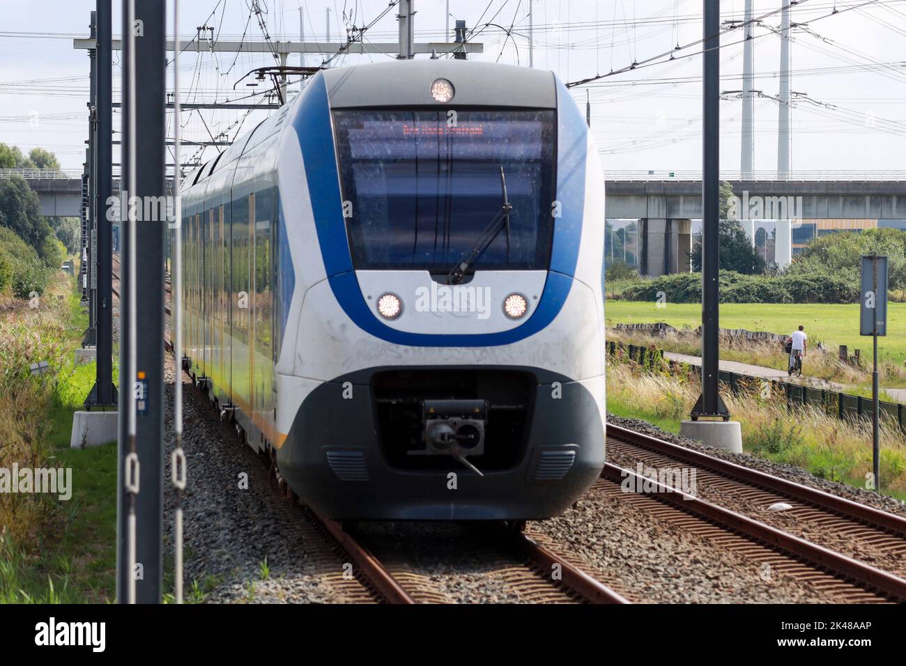 SLT sprinter local commuter train at station Lansingerland-Zoetermeer ...