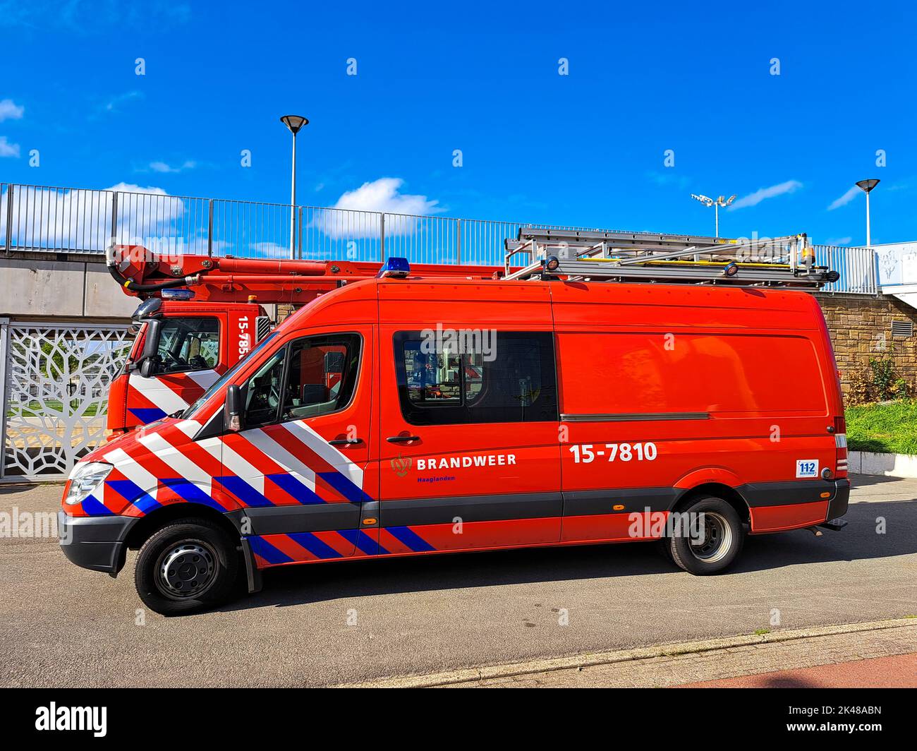 Van of the dive team of the Haaglanden fire brigade in downtown The ...