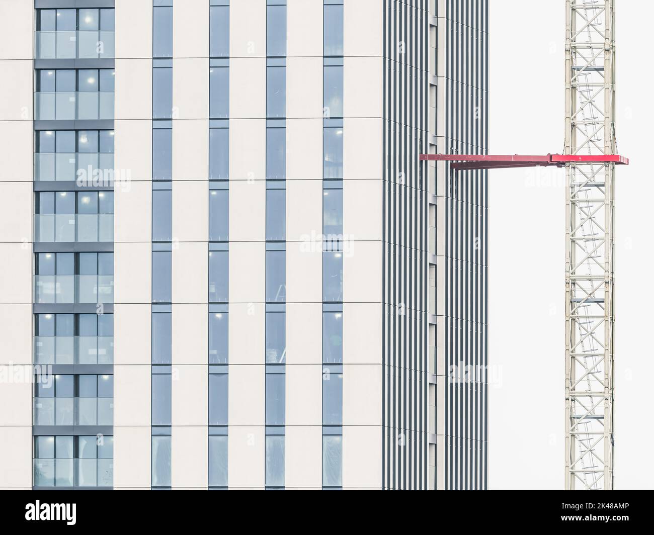 Stairs connected to skyscrape building Stock Photo - Alamy