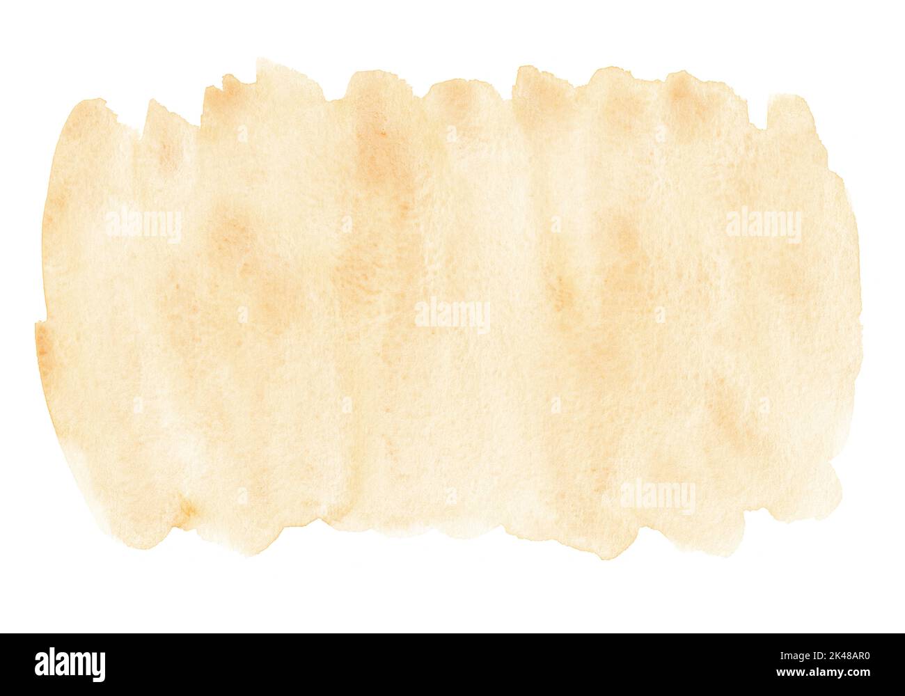 Abstract pastel yellow-orange watercolor spot on white background ...