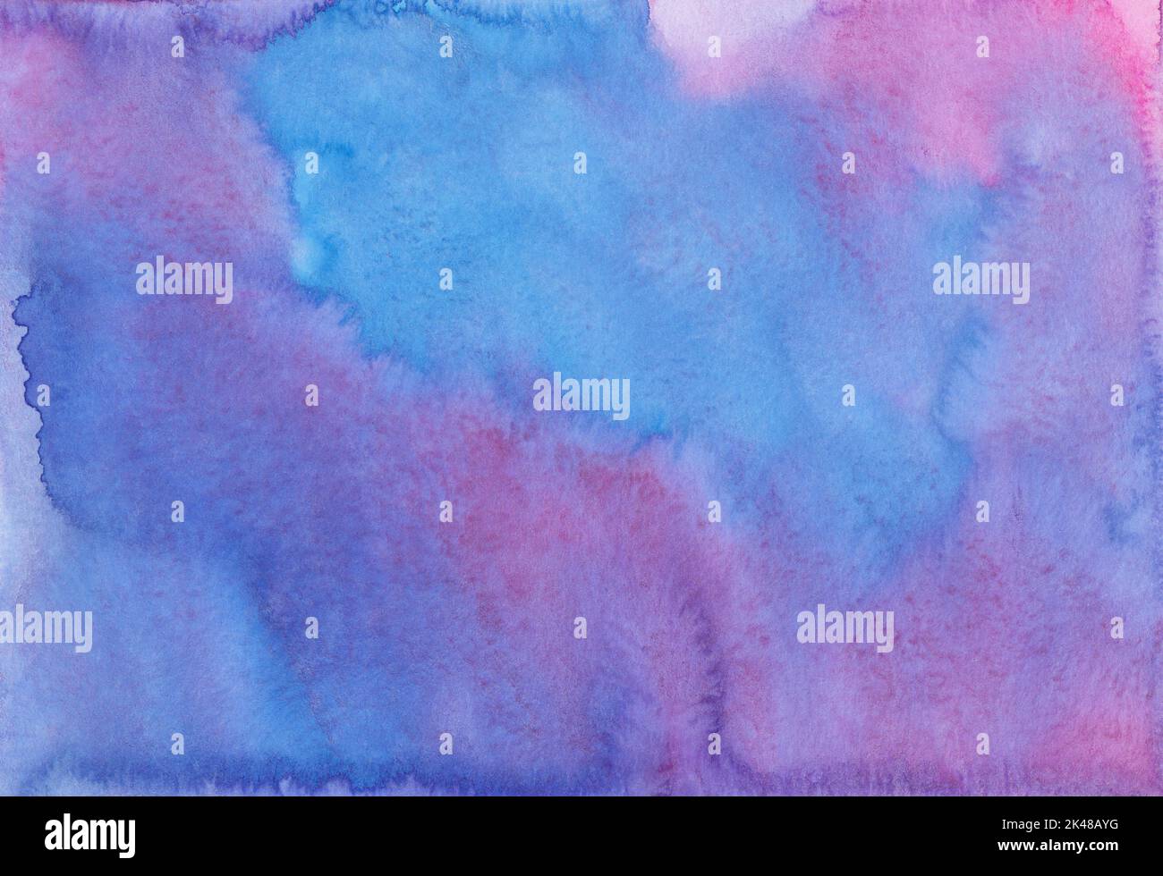 Watercolor deep purple and blue background texture. Stains on paper ...